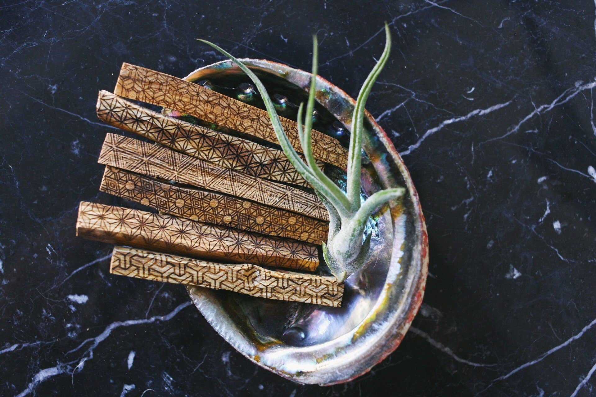 Sacred Geometry etched Palo Santo Wood Sticks – BodyLove by Tal